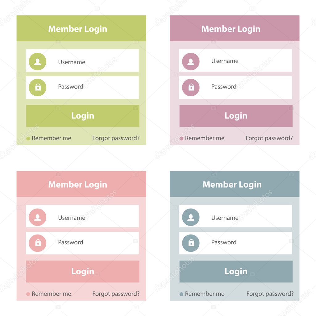 Login form templates Stock Vector by ©danielala 77370956