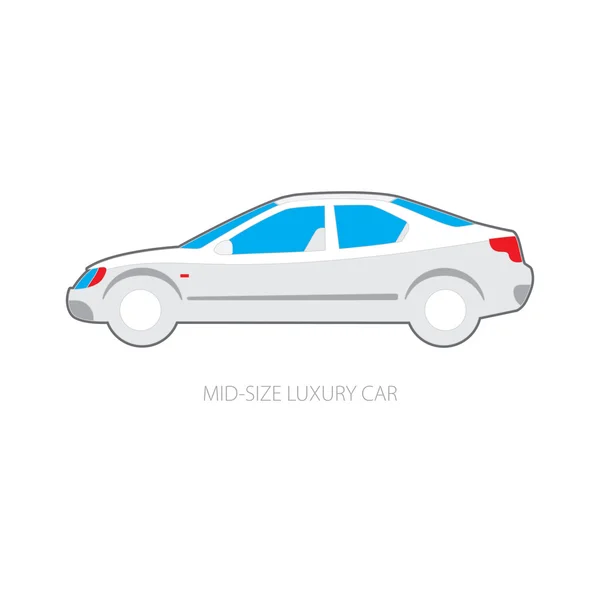Vector illustration of types of cars. Entry-level luxury car. Stock ...