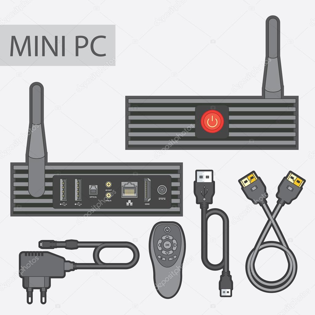 Compact Computer, mini PC, for media content and entertainment. Stock ...