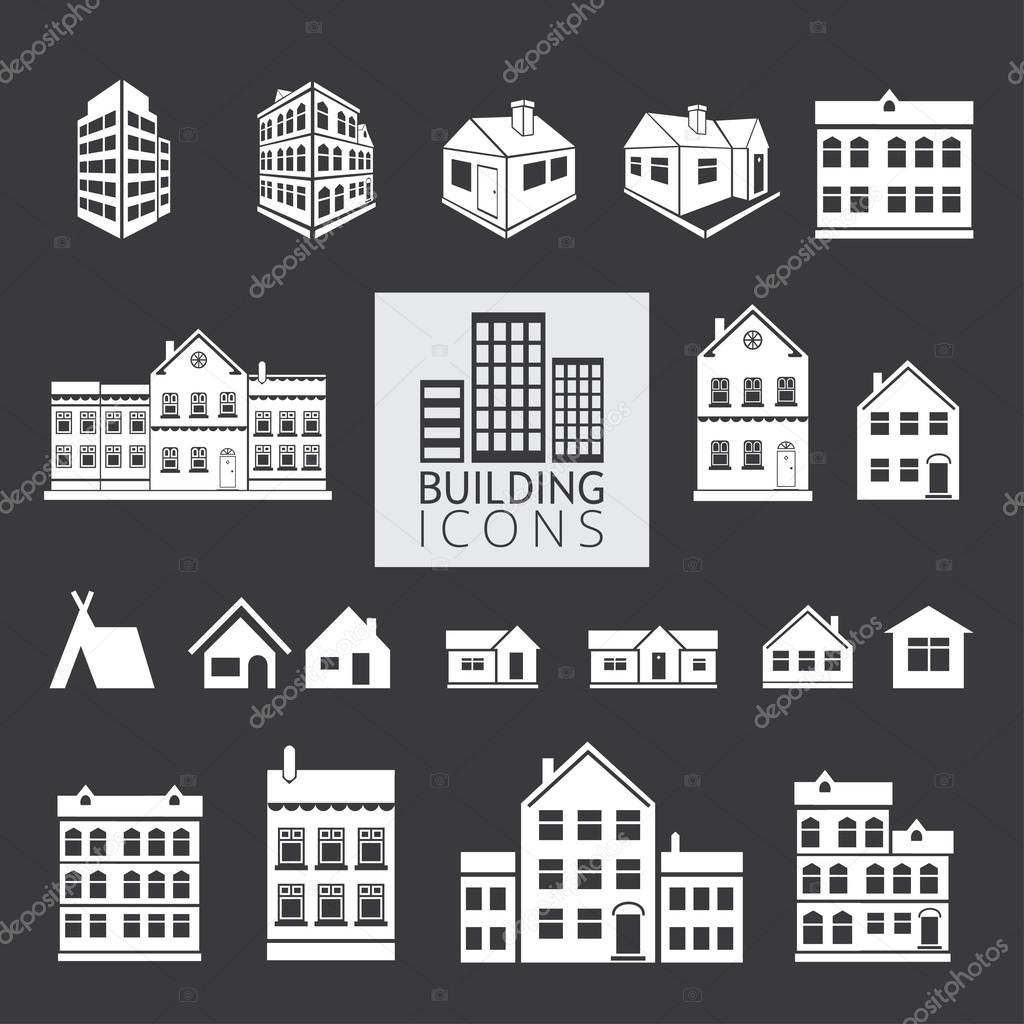 Simple icons: Buildings icons Stock Vector Image by ©rlmf.net #105816010