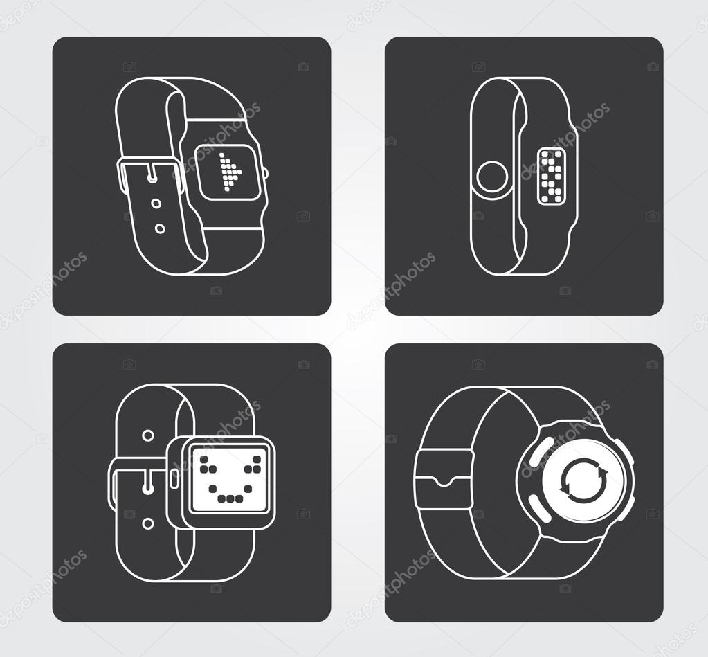 Simple Icon: Smart Watch Stock Vector Image by ©rlmf.net #79022578