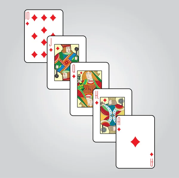 Single playing cards vector: Diamonds — Stock Vector © rlmf.net #92458786