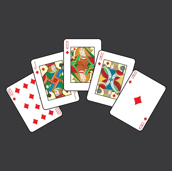 Single playing cards vector: Diamonds — Stock Vector © rlmf.net #92458786