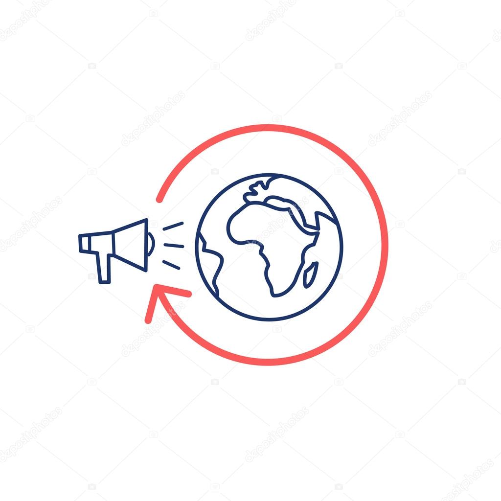 Global marketing campaign strategy icon Stock Vector by ©HonzaHruby ...