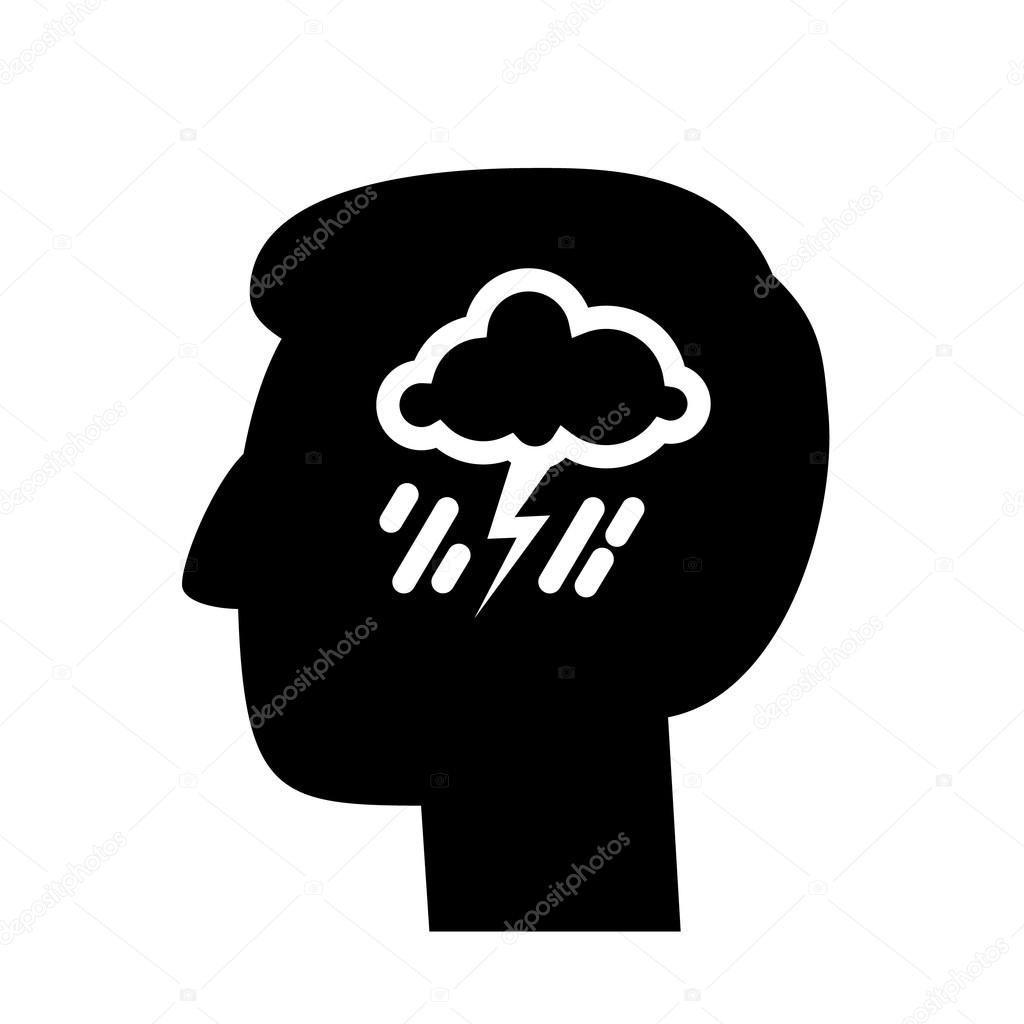 Depression icon head — Stock Vector © HonzaHruby #68579669