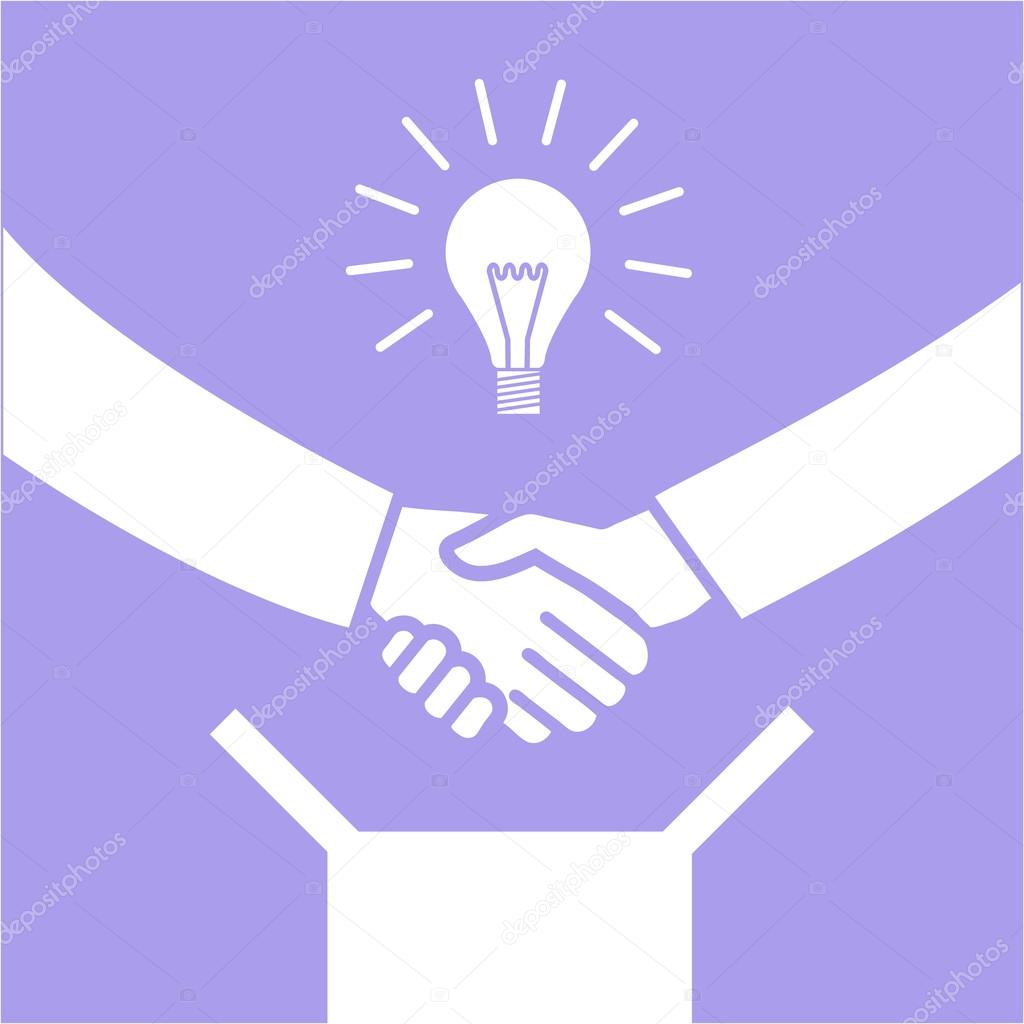 Shaking Hands Logo Purple