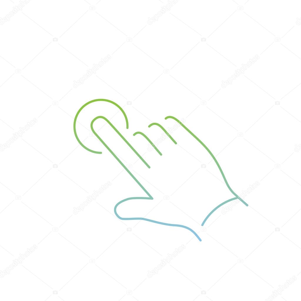 Linear icon of one finger tapping hand Stock Vector Image by ...
