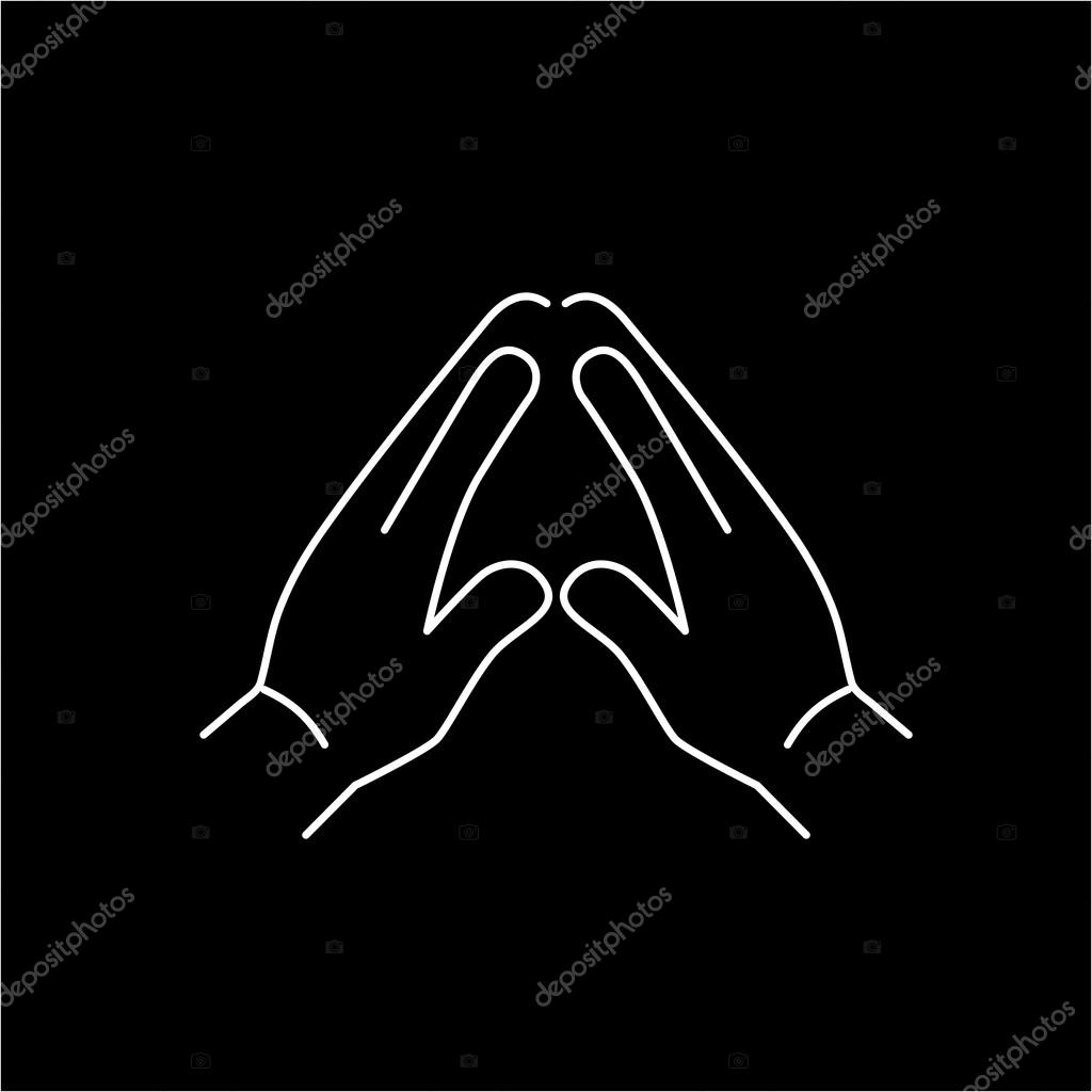 Linear icon of praying hands Stock Vector by ©HonzaHruby 73292909