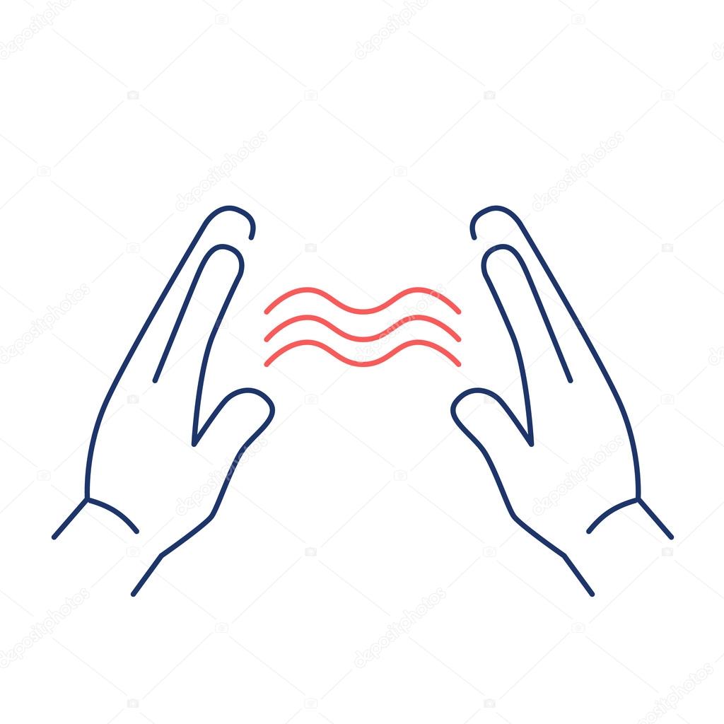 Energía que fluye entre las manos curaciones Vector de stock por ...