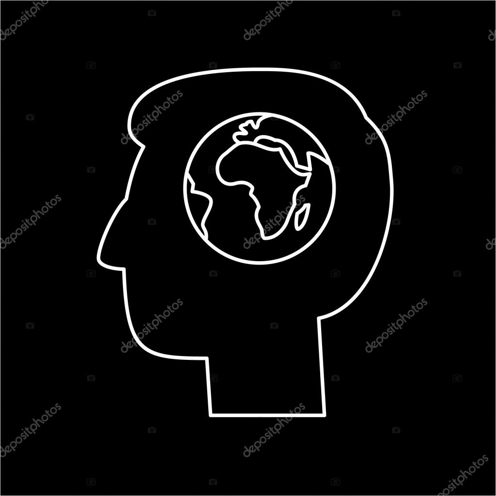 Globe in brain of human head Stock Vector by ©HonzaHruby 90965062