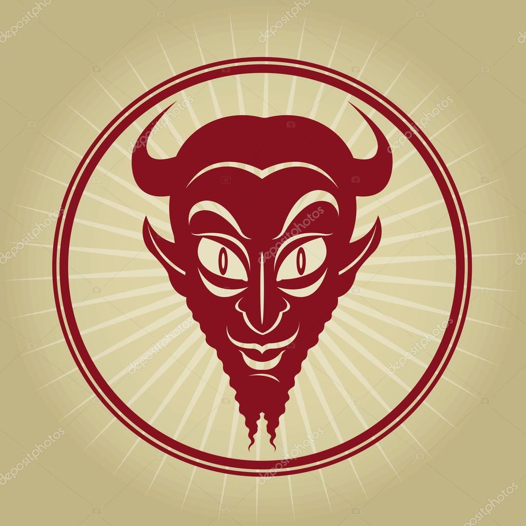 Devil Face Seal Stock Vector by ©renomartin 76277113