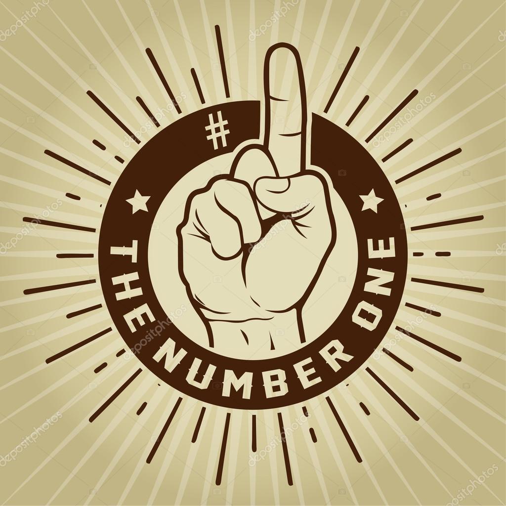 Vintage Retro The Number One Hand Seal Stock Vector Image by ...