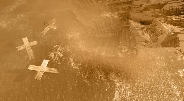 Silhouette of three crosses on a grunge background ⬇ Stock Photo, Image ...