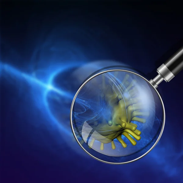 Magnifier bacteria and virus cells — Stock Vector © macrovector #52914239