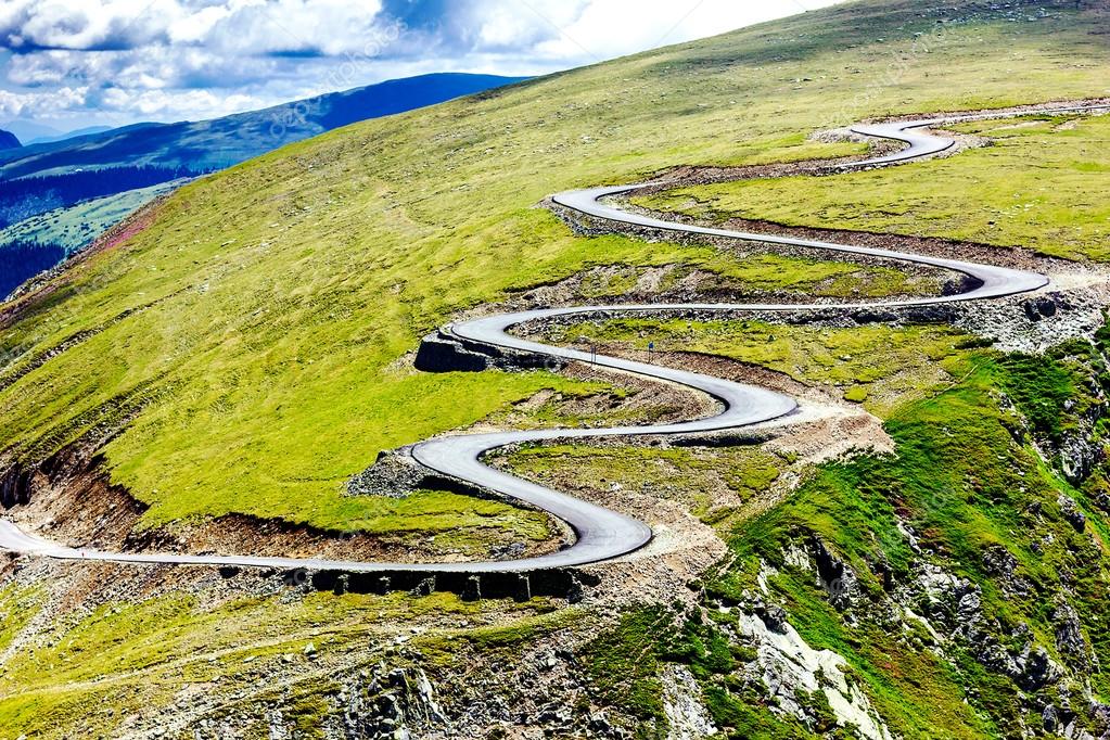 Beautiful summer landscape with Transalpina road — Stock Photo ...