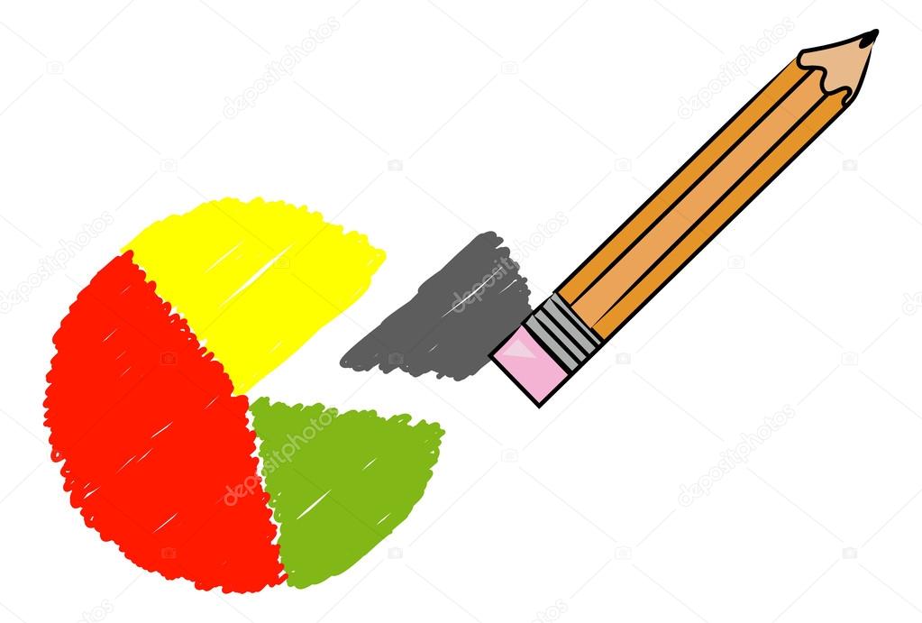 Circle graph with pencil Stock Vector Image by ©willeecole #51807131