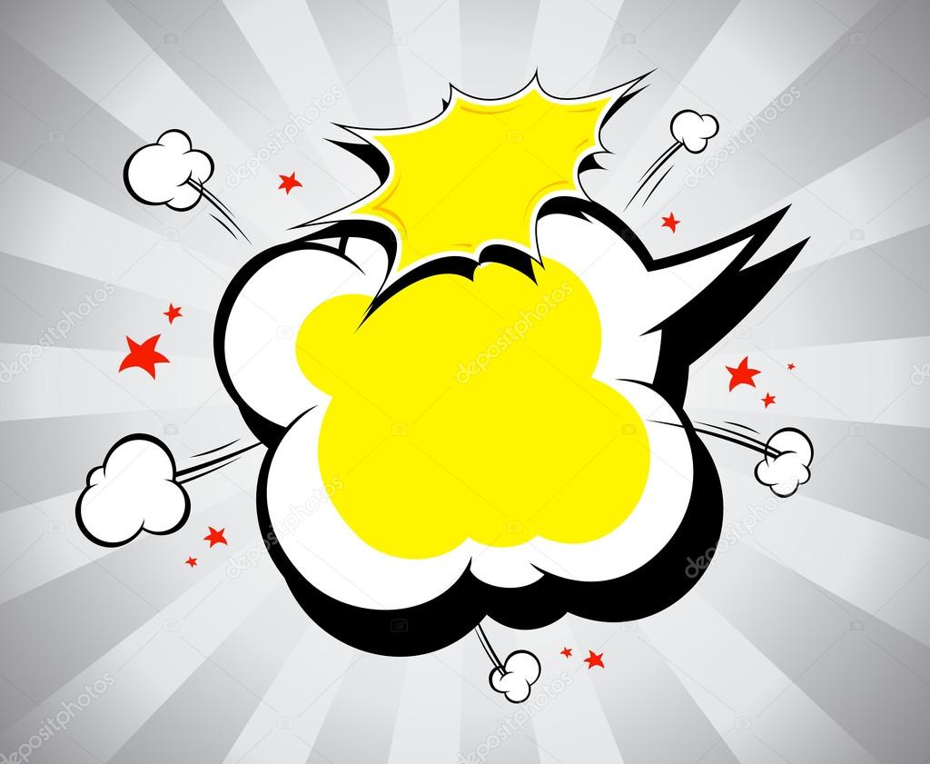 Exploding speech bubble, pop-art style, copy space mock up Stock Vector ...
