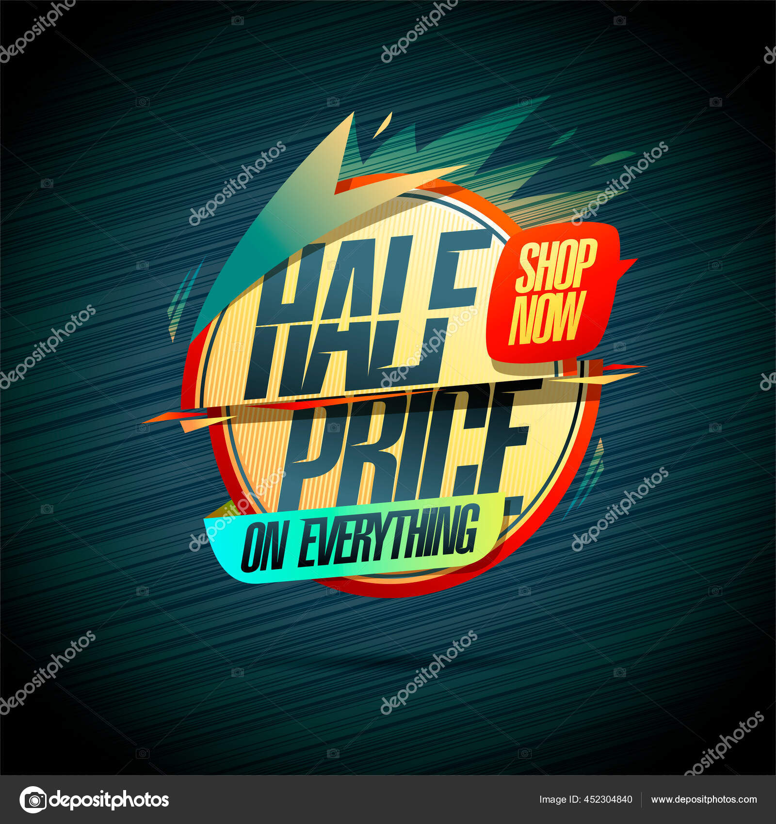 Half Price Everything Vector Sale Banner Mockup Stock Vector by ©slena ...