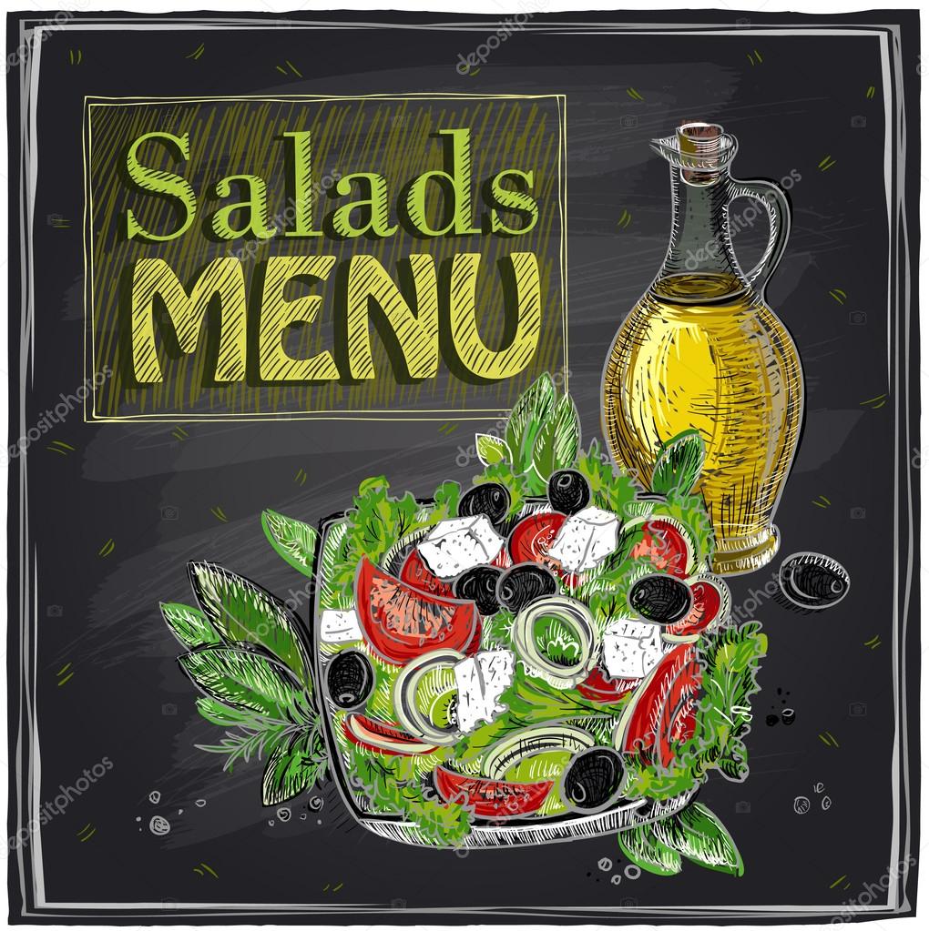 Salads menu chalkboard design. Stock Vector by ©slena 62460797 Salads menu chalkboard design. Stock Vector by ©slena 62460797