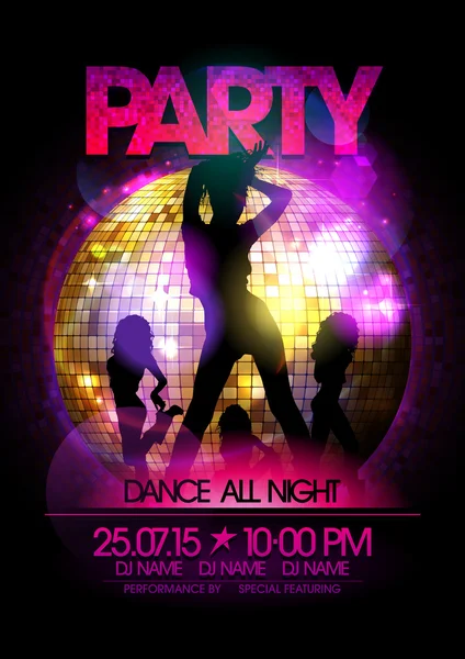 Girls night out party poster with dancing girls. Stock Vector Image by ...