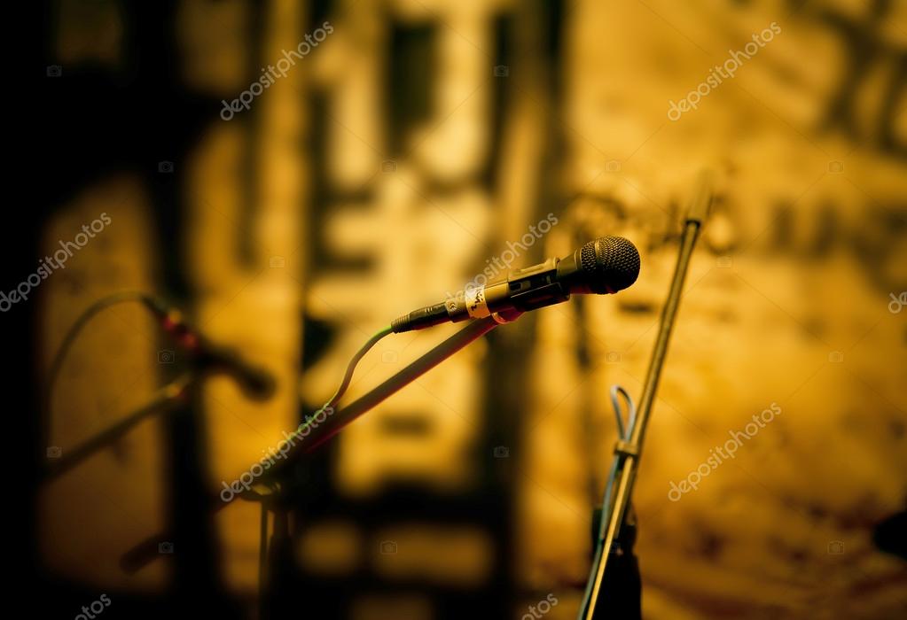 Microphone on the stage — Stock Photo © wangsong #66875635