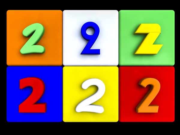 varios números 5 cubos de colores — Fotos de Stock © fcw5 #69845019