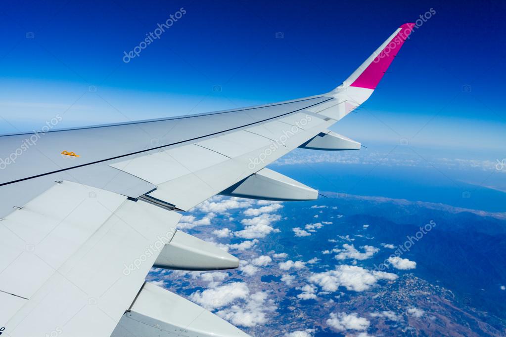 Right wing of an airplane inside the plane Stock Photo by ©Lighthunter ...