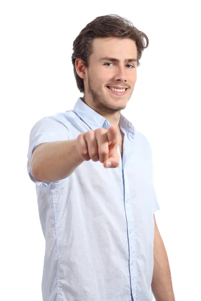 Handsome happy young man pointing at camera Stock Photo by ...