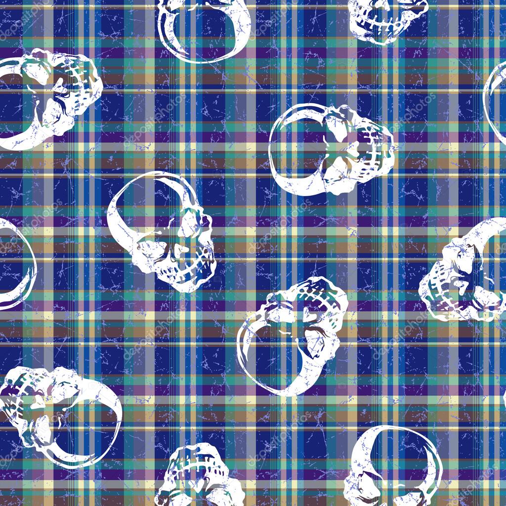 Skul and Check pattern, Stock Vector Image by ©daicokuebisu #108281988
