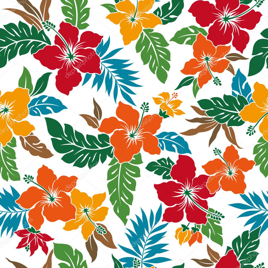 Tropical flower pattern Stock Vector Image by ©daicokuebisu #110579372
