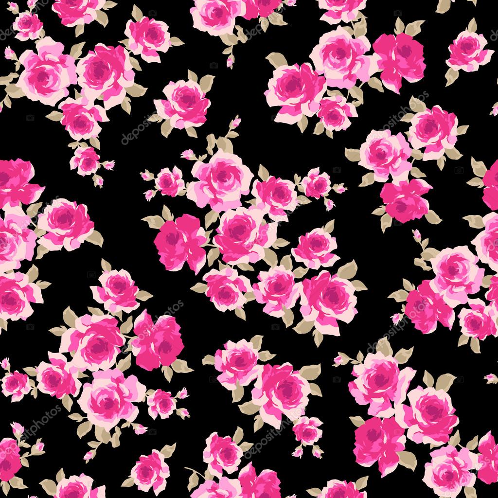 Rose flower pattern, Stock Vector Image by ©daicokuebisu #122360560