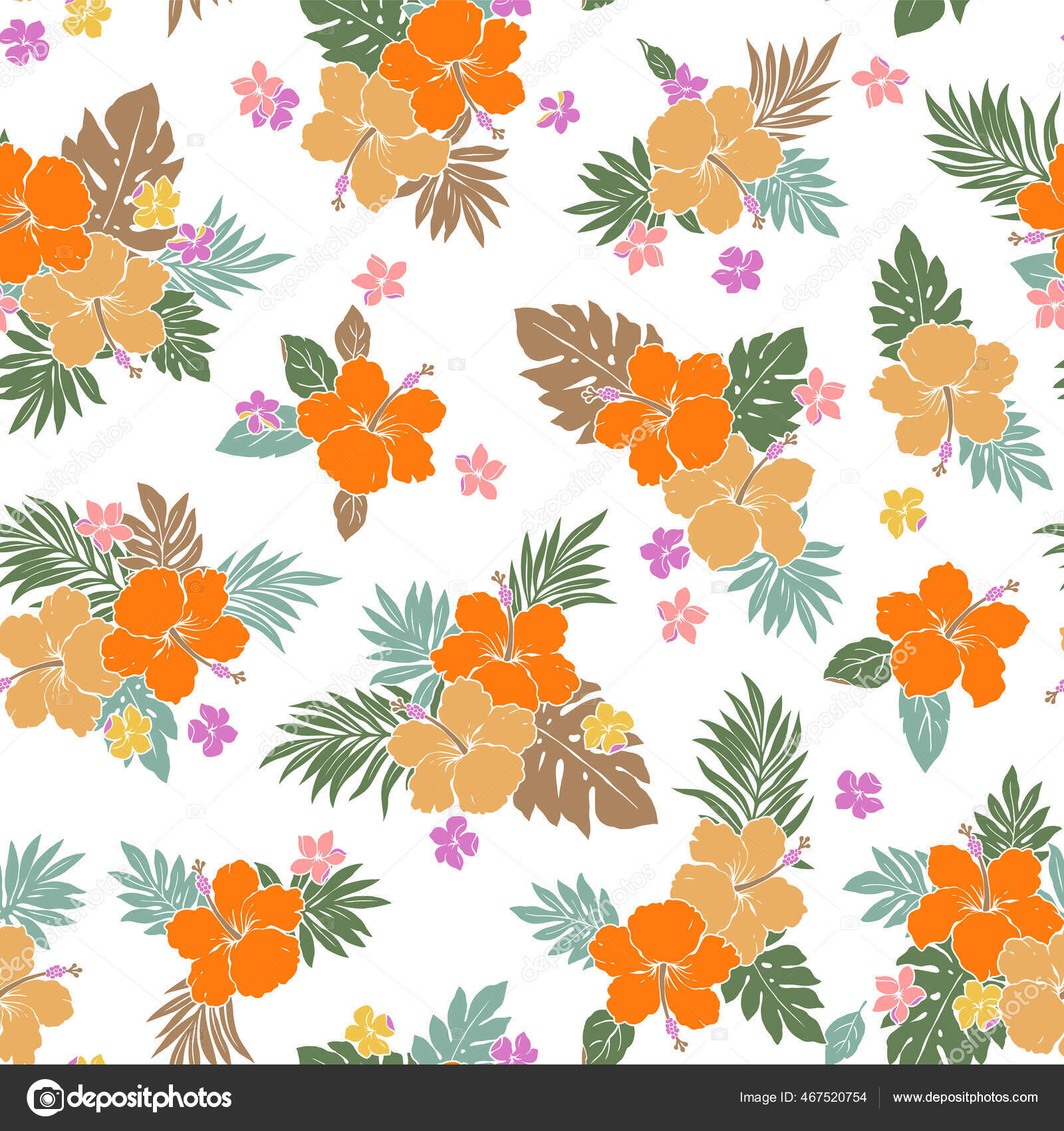 Koleksi Material Gambar Vektor Bunga Tropis Saya Membuat Ilustrasi ...