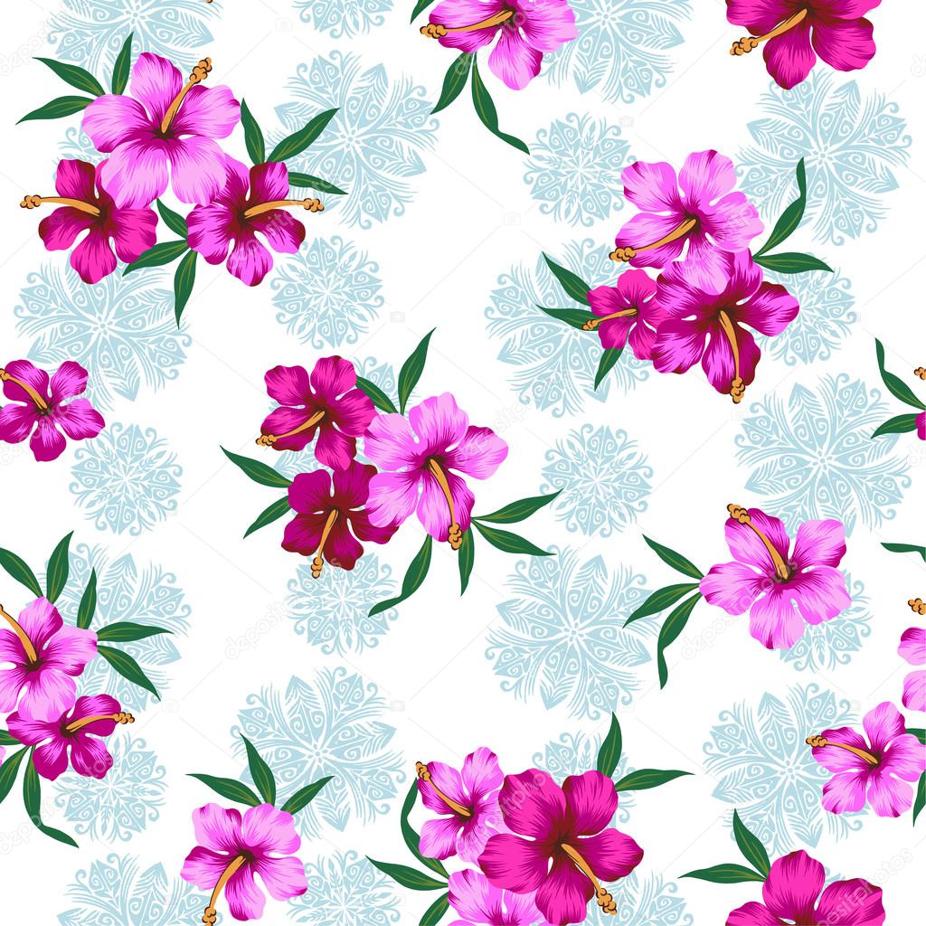 Pattern of Hibiscus Stock Vector Image by ©daicokuebisu #58424657