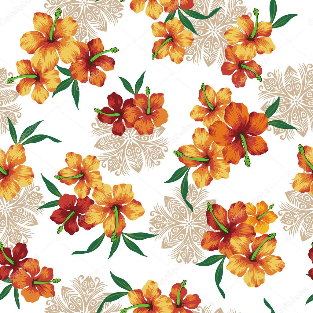 Pattern of Hibiscus Stock Vector Image by ©daicokuebisu #58425513