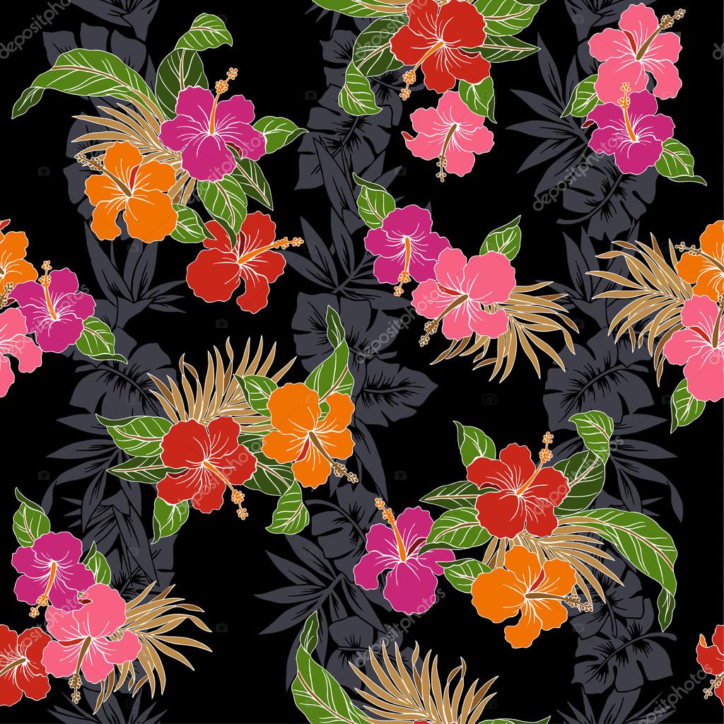 Pattern of Hibiscus Stock Vector Image by ©daicokuebisu #65574361
