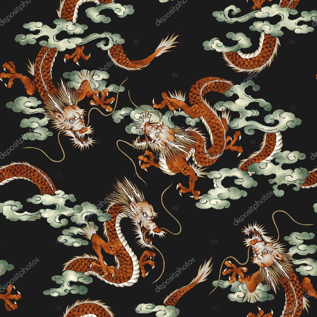 Japanese dragon pattern Stock Illustration by ©daicokuebisu #76307059