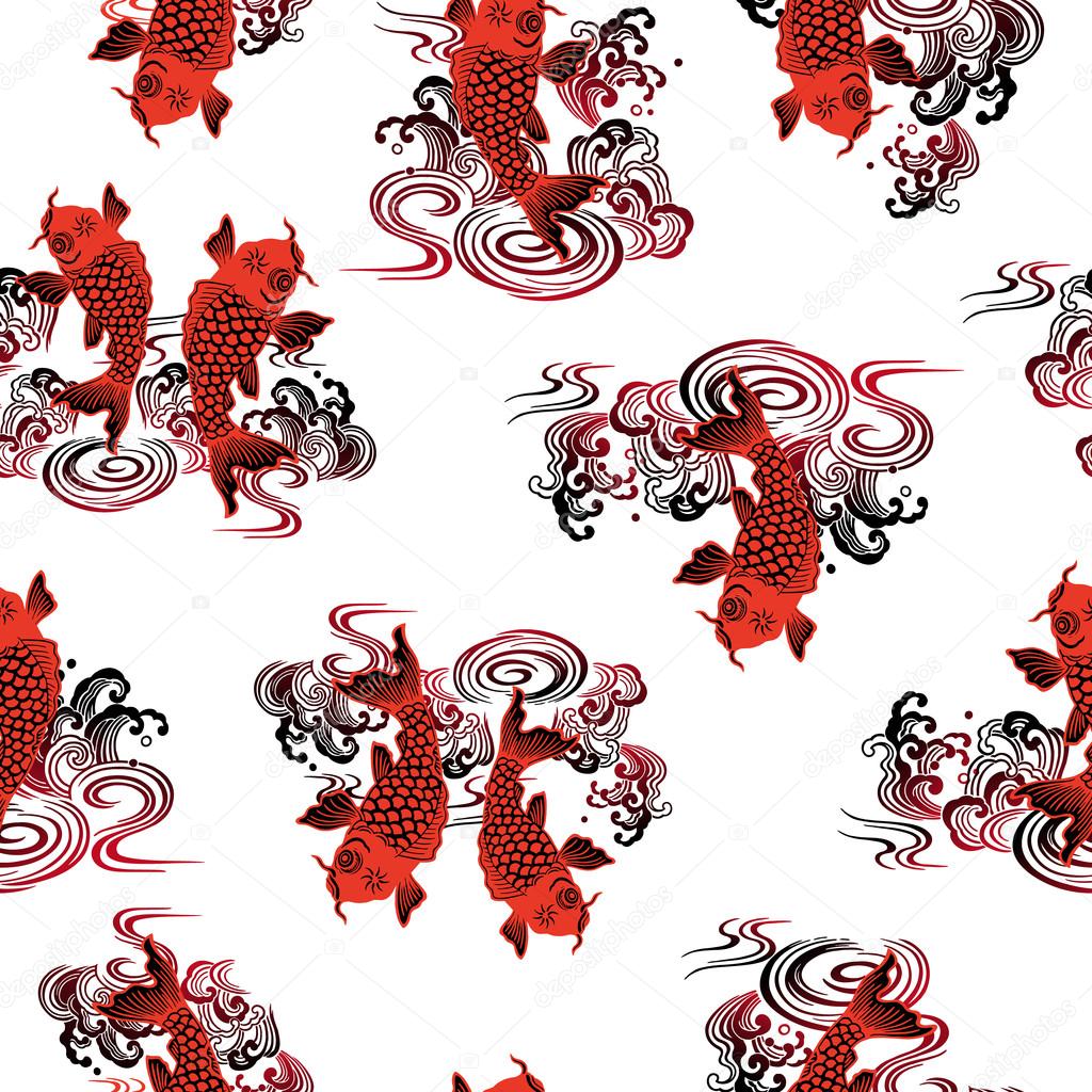 Japanese style carp pattern Stock Vector by ©daicokuebisu 86844568