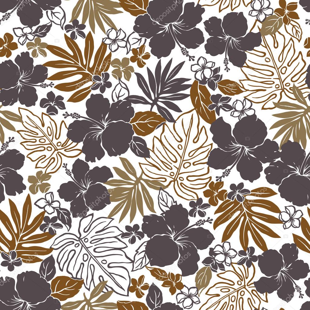 Hibiscus flower pattern Stock Vector Image by ©daicokuebisu #98015156