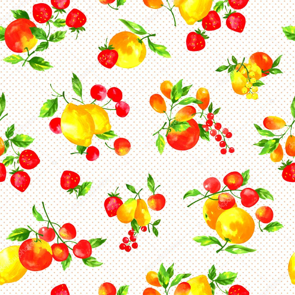 Watercolor fruit pattern — Stock Photo © daicokuebisu #99846172