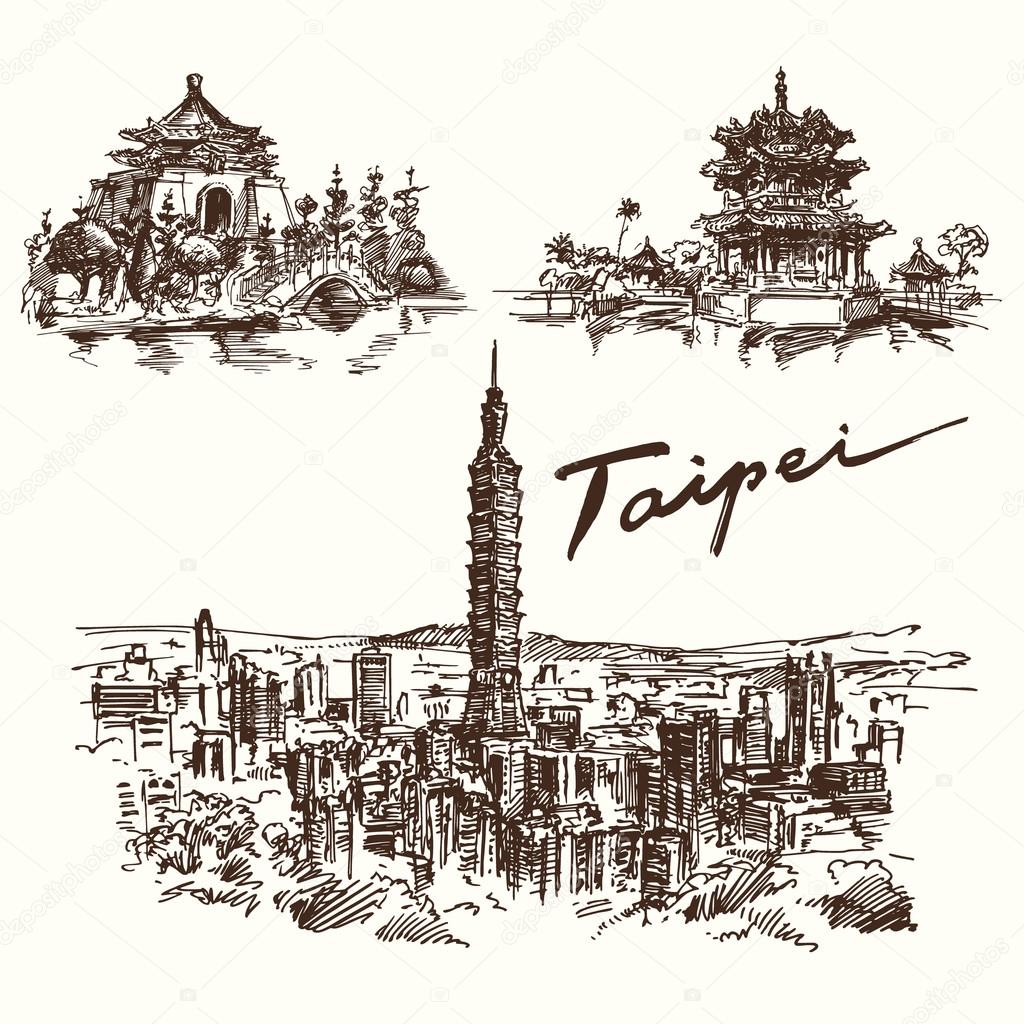 Hand drawn set - Taipei Stock Vector Image by ©canicula #73188997