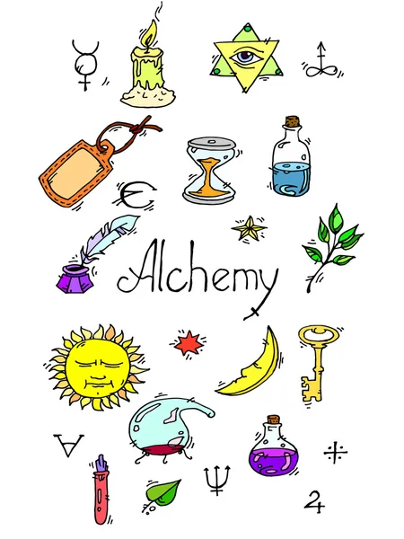 Alchemy symbols bw — Stock Vector © Netkoff #104310328