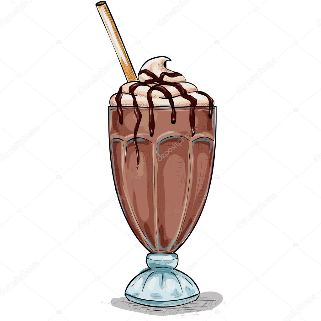 Milk shake cocktail color picture Stock Vector Image by ©Netkoff #112179738