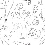 Prehistoric Stone Age Caveman Icons — Stock Vector © macrovector #105933642