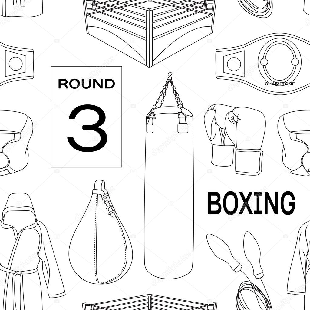 Boxing set pattern Stock Vector by ©Netkoff 115348206