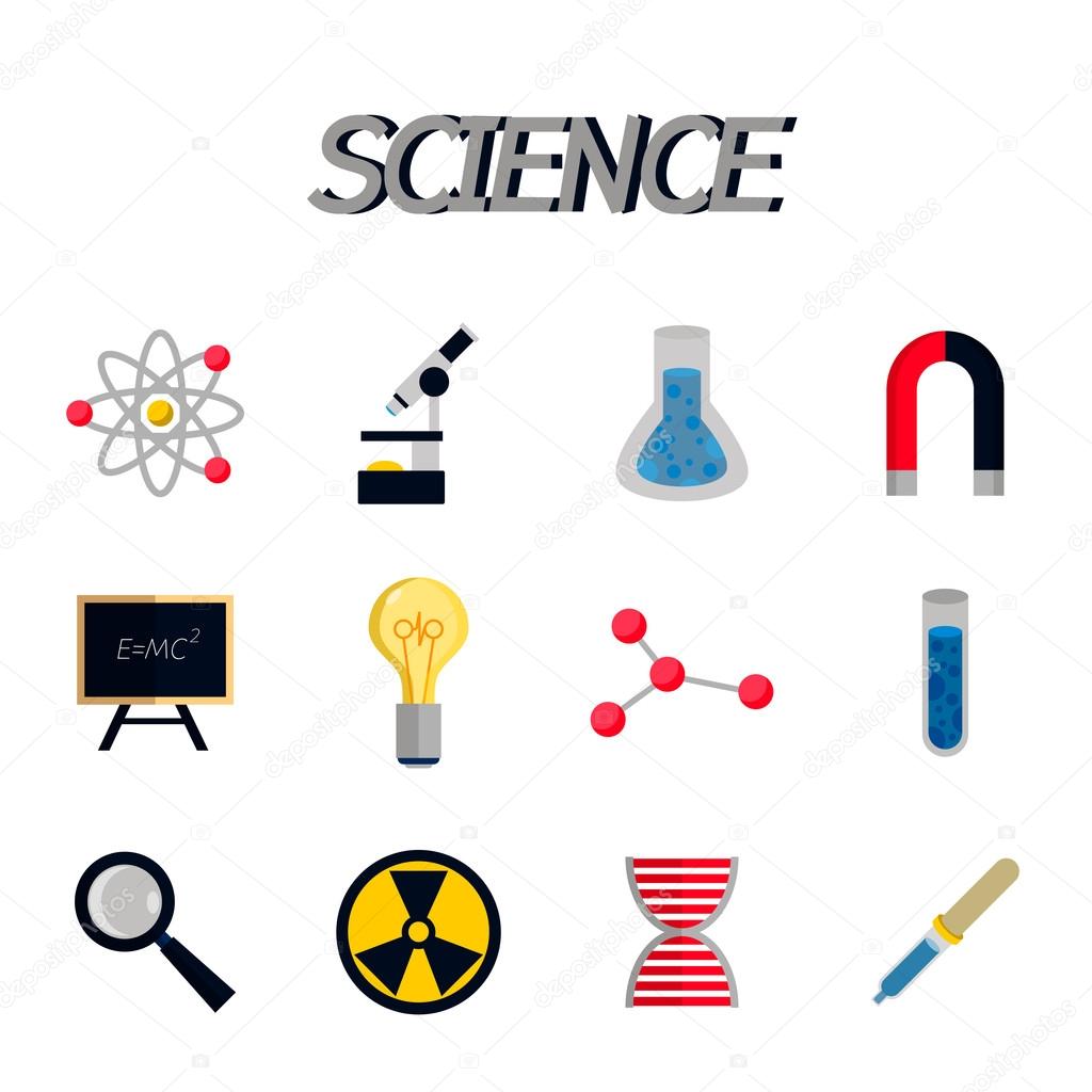Science flat icon set Stock Vector Image by ©Netkoff #118339096