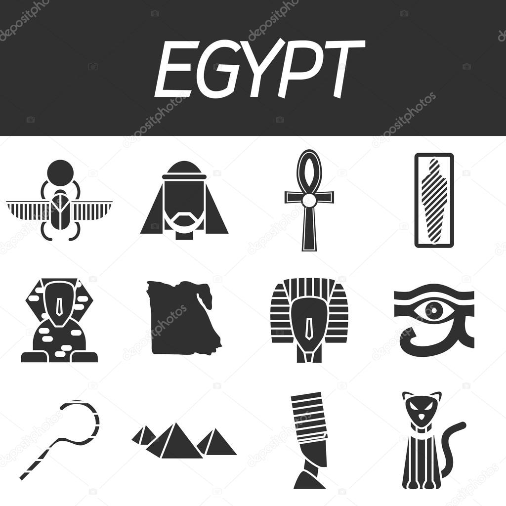 Egypt icons set Stock Vector Image by ©Netkoff #121385114