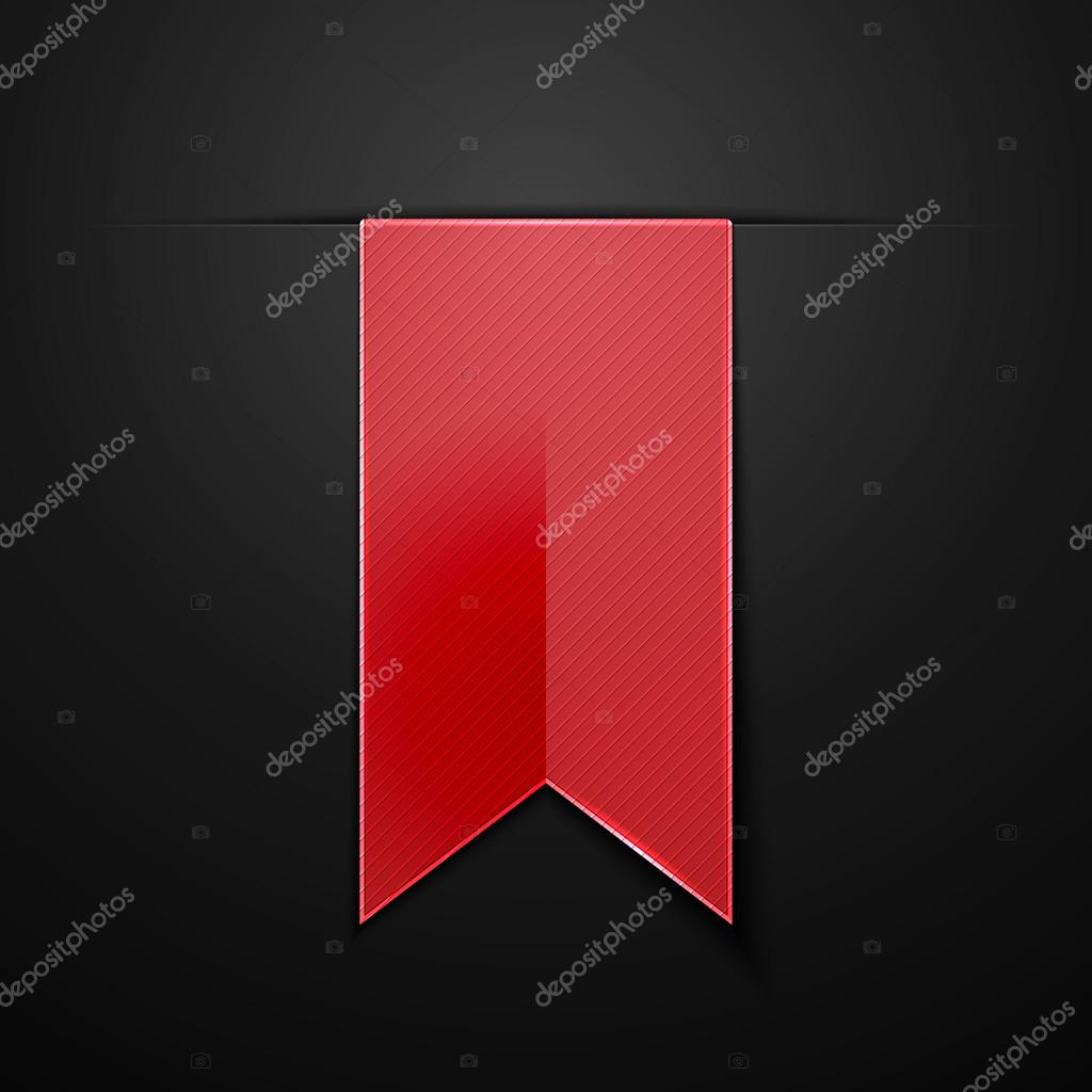 Red bookmarks isolated on black background. Vector illustration Stock ...