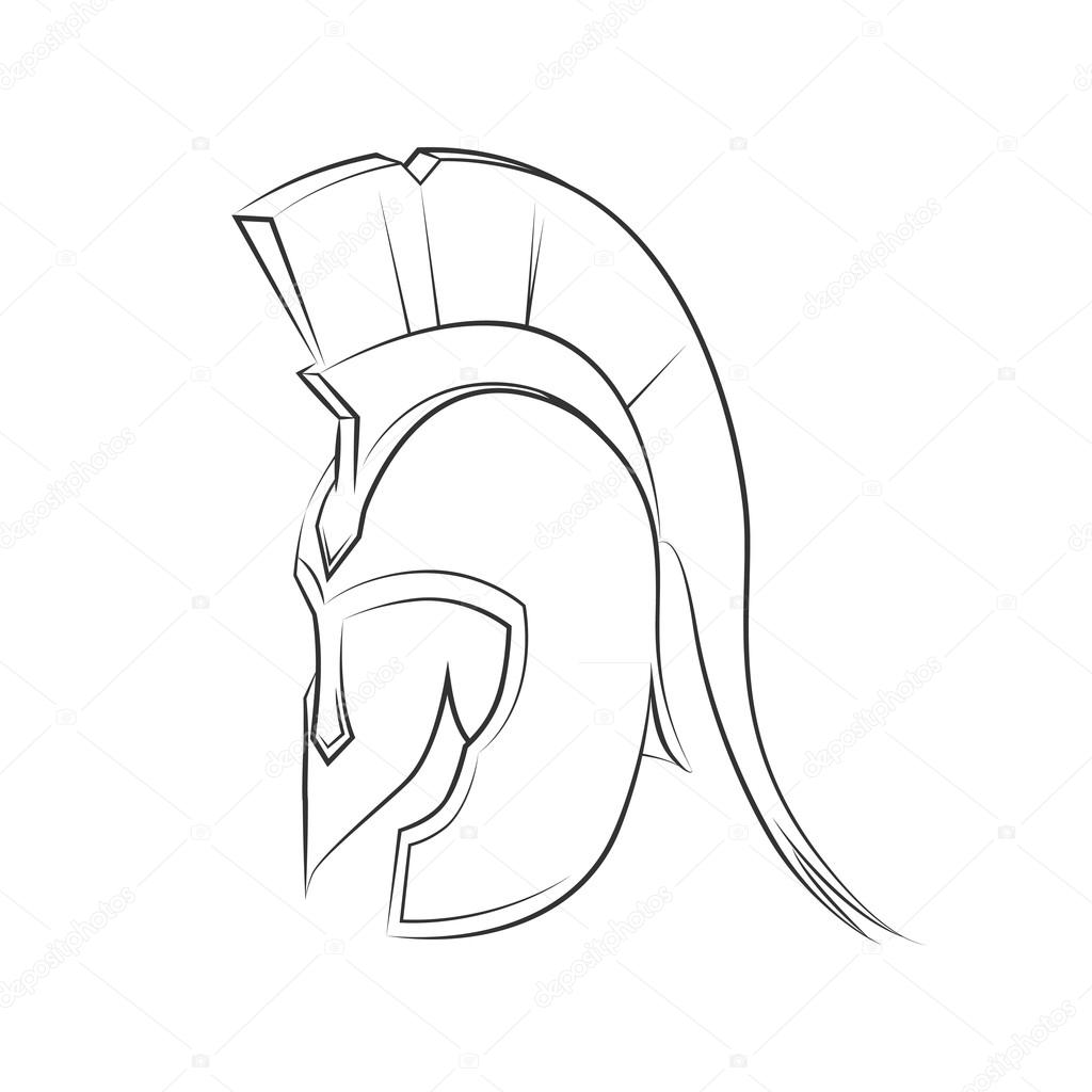 Ancient Greek Helmets Drawing