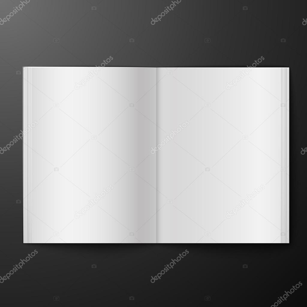 Magazine blank on black background Stock Photo by ©Netkoff 63190519