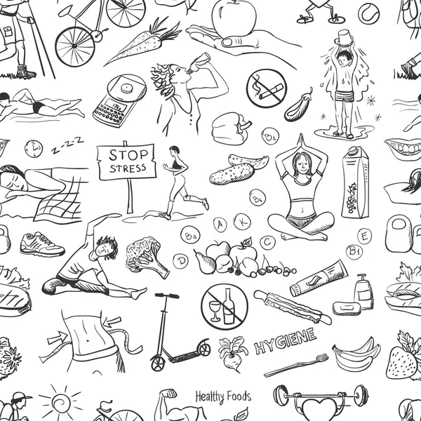 5,046 Healthy lifestyle seamless pattern Vector Images | Depositphotos